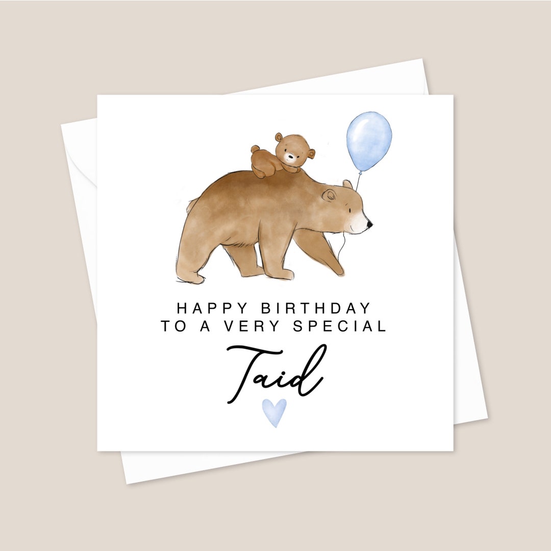 Taid Bear Birthday Card - Birthday Card for Taid - Birthday Card - Card ...