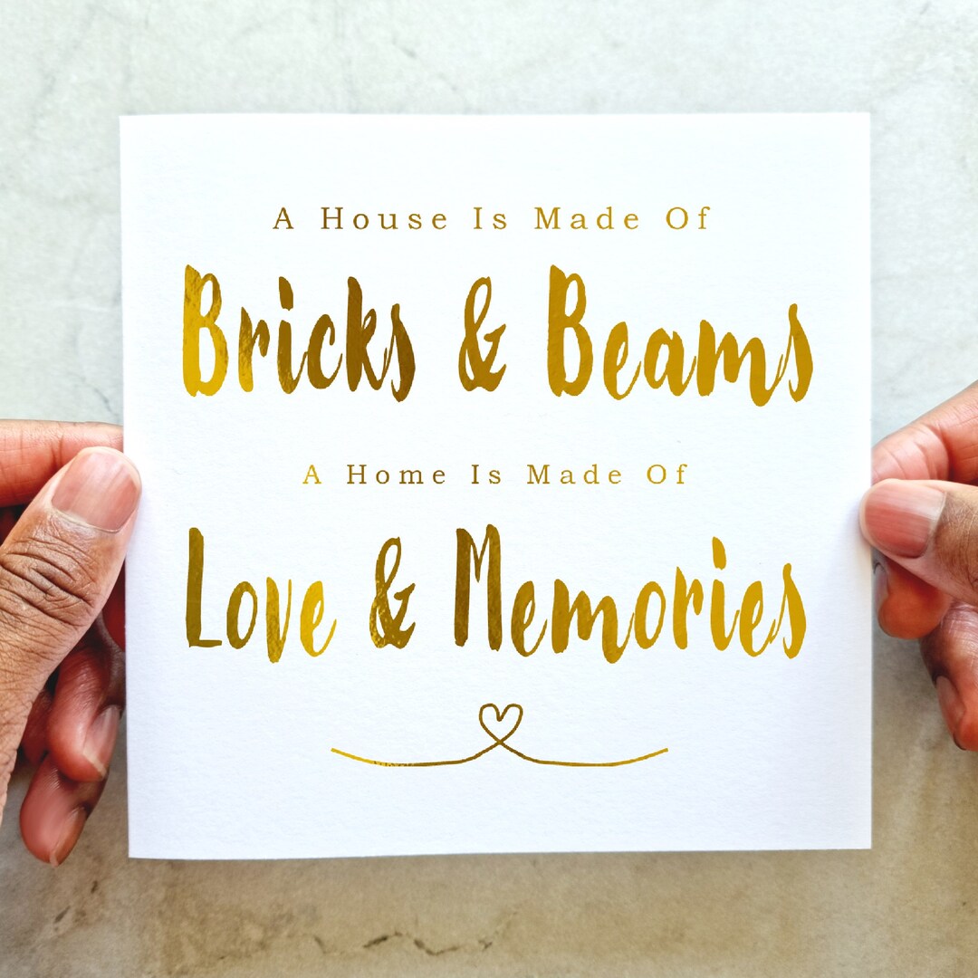 Bricks and Beam New Home Card - New House Card - 1st Home Card - Home ...