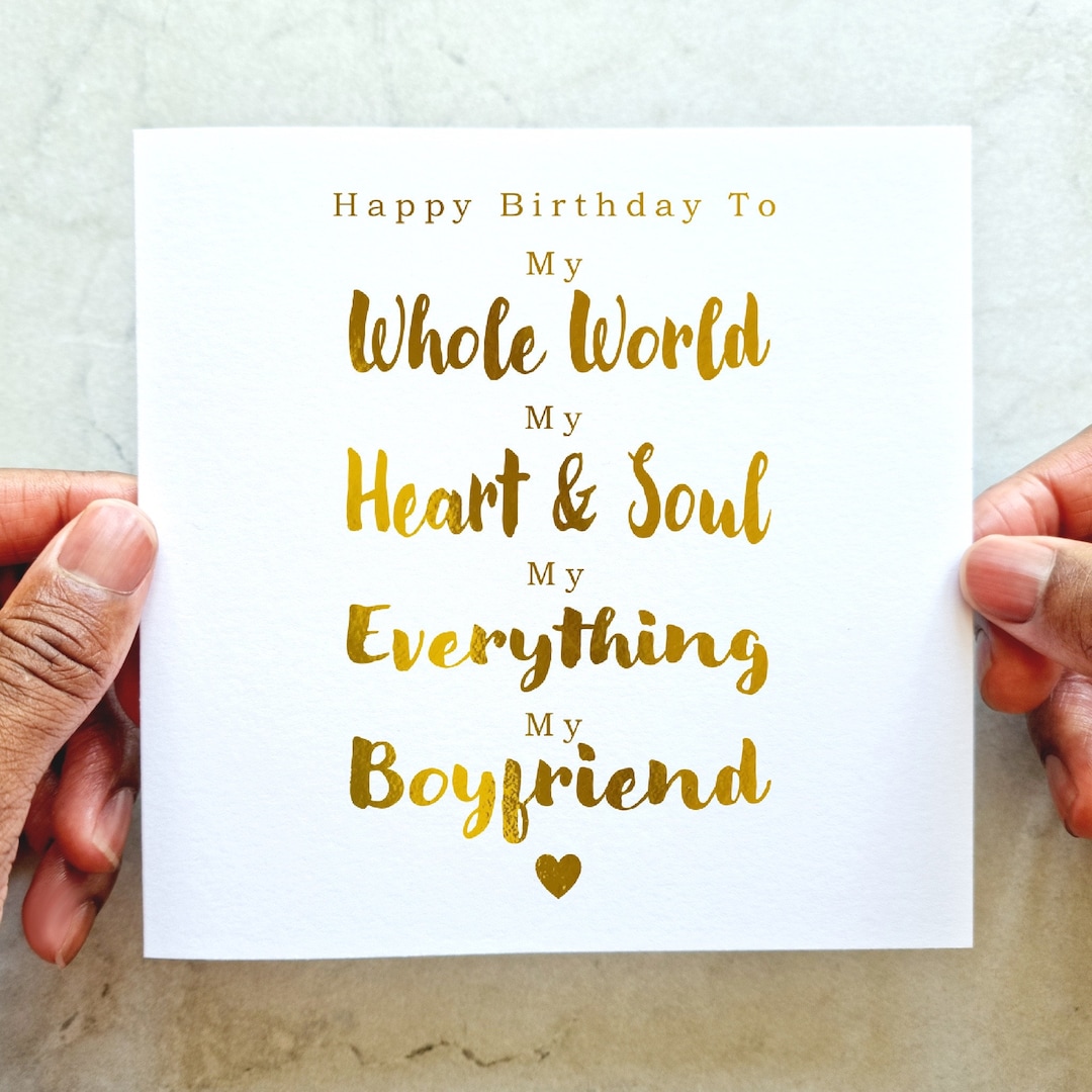 Poem Boyfriend Birthday Card - Birthday Card for Boyfriend - Birthday ...