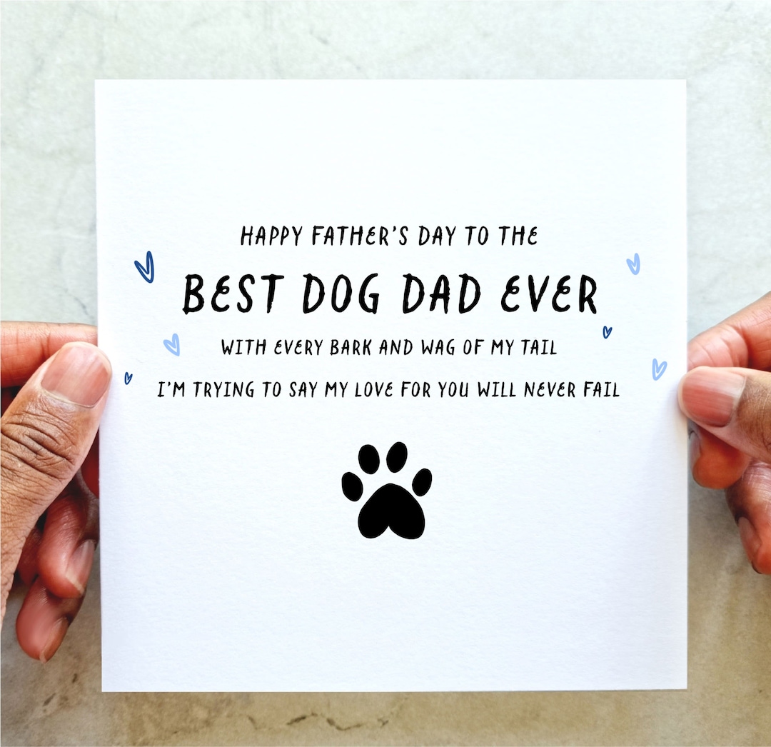 Best Dog Dad Fathers Day Poem Card - Fathers Day Card From the Dog ...