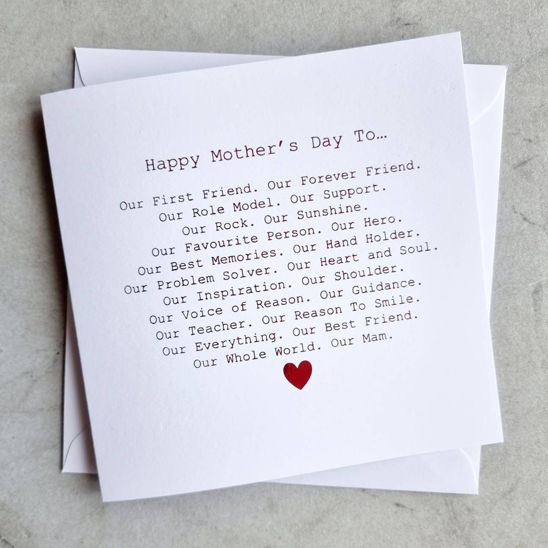 Our Mam Mothers Day Card Mam Card Card for Mam Card for Her Best Mam ...