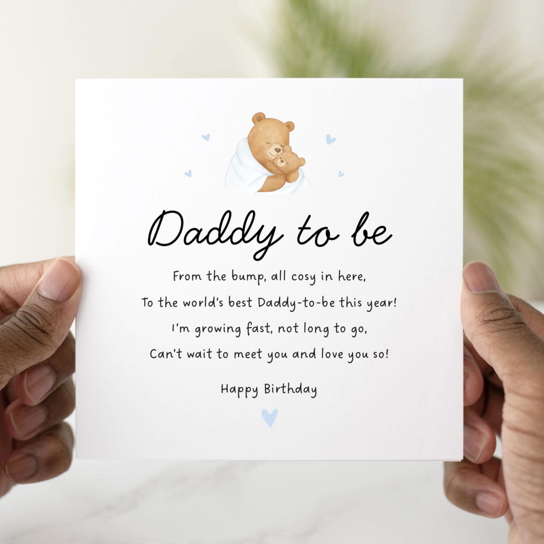 Cute Bear Daddy to Be Birthday Card - First Daddy Birthday Card - 1st ...