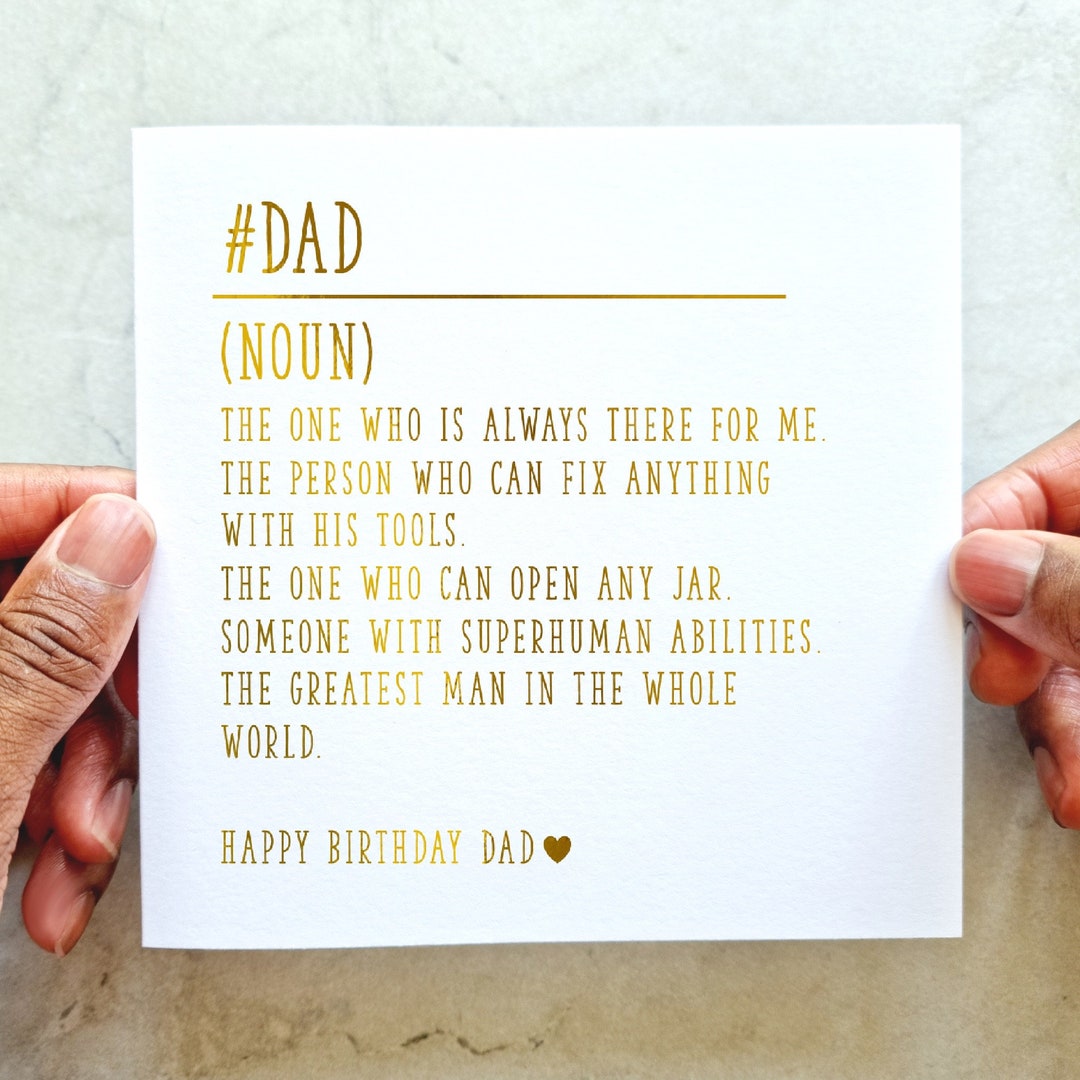 Definition Dad Birthday Card - Birthday Card for Dad - Birthday Card ...