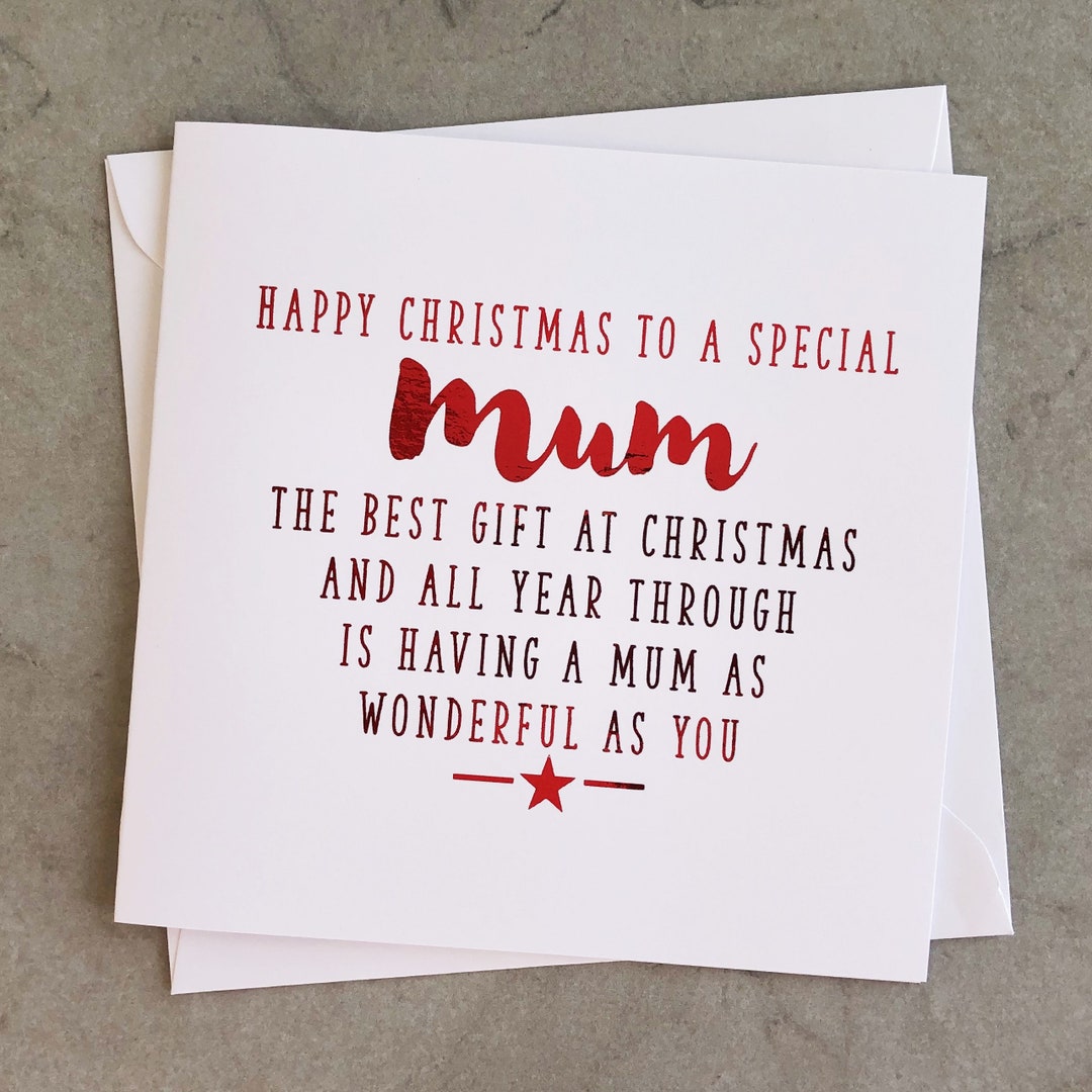 Mum Christmas Card Christmas Card for Mum Christmas Card - Etsy
