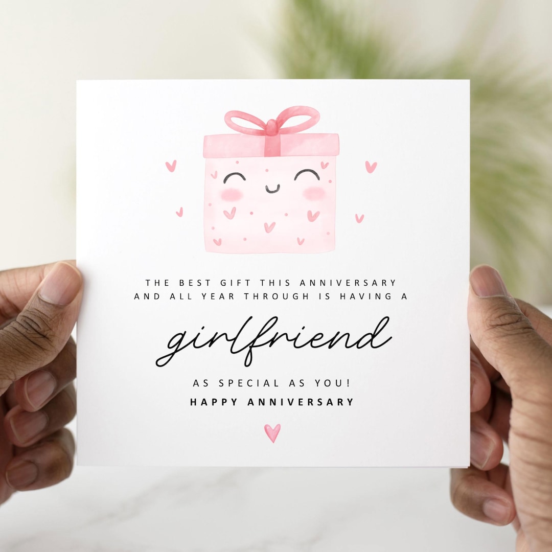 Cute Present Girlfriend Anniversary Card, Anniversary Card for ...