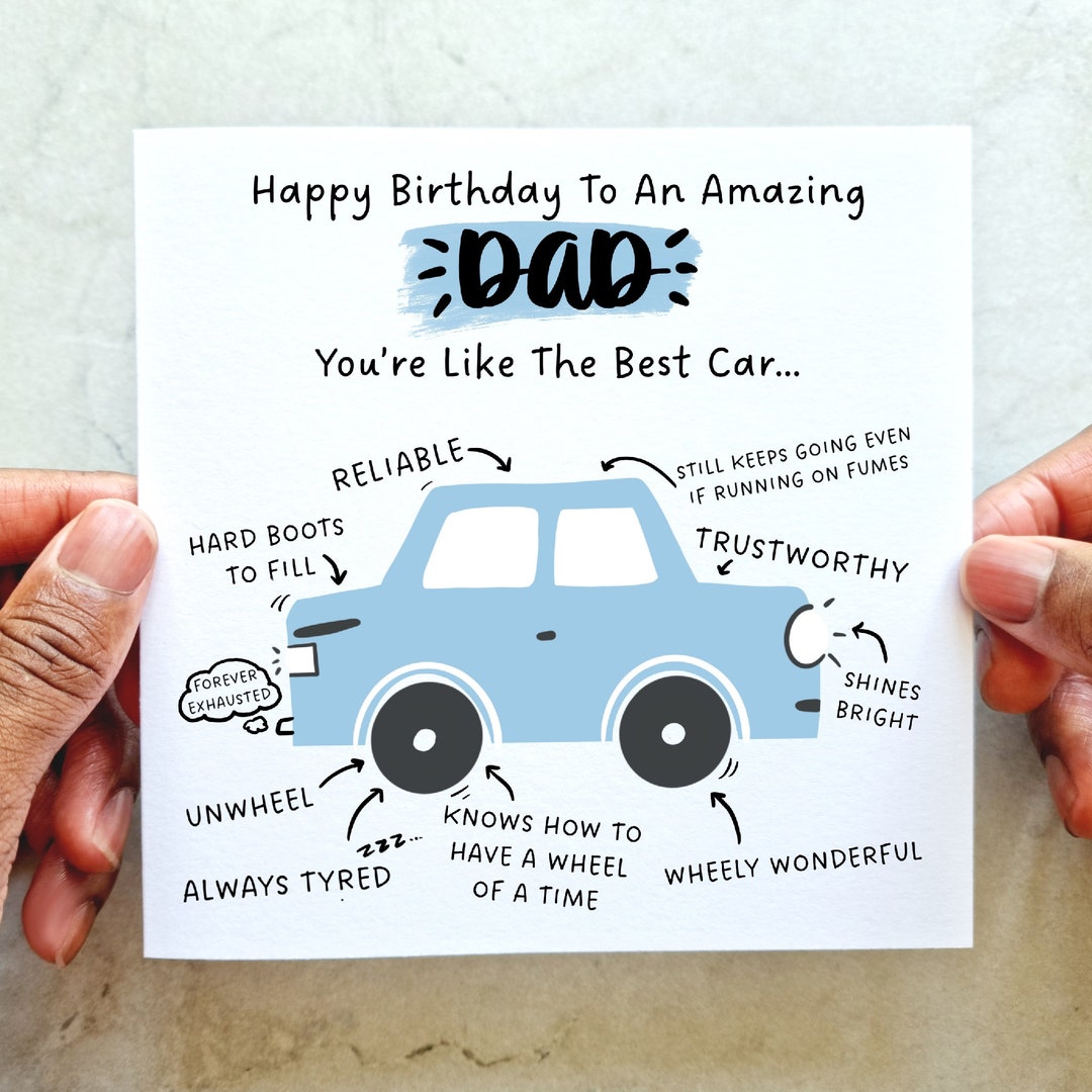 Car Dad Birthday Card - Birthday Card for Dad - Special Birthday Card ...