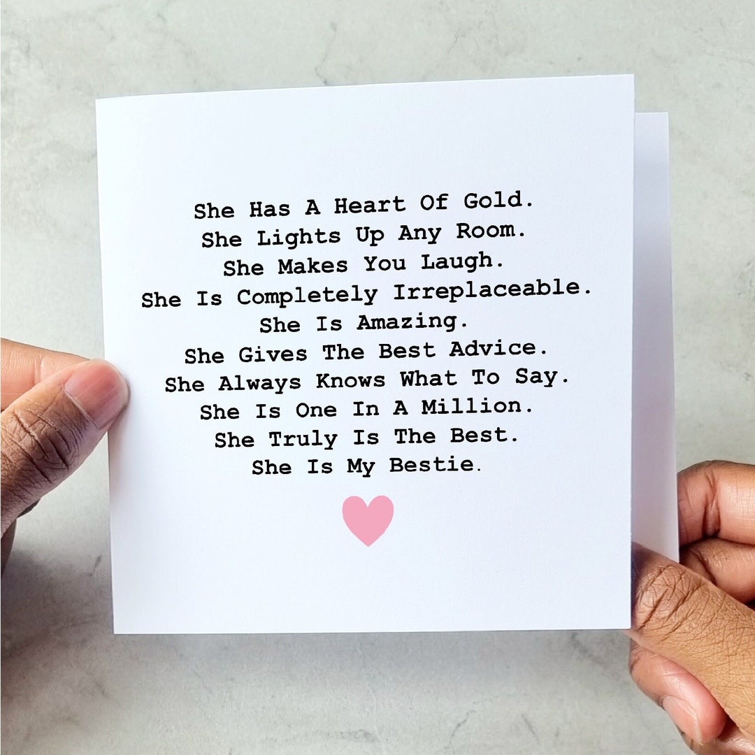 Bestie Birthday Printed Card - Birthday Card for Best Friend - Birthday ...