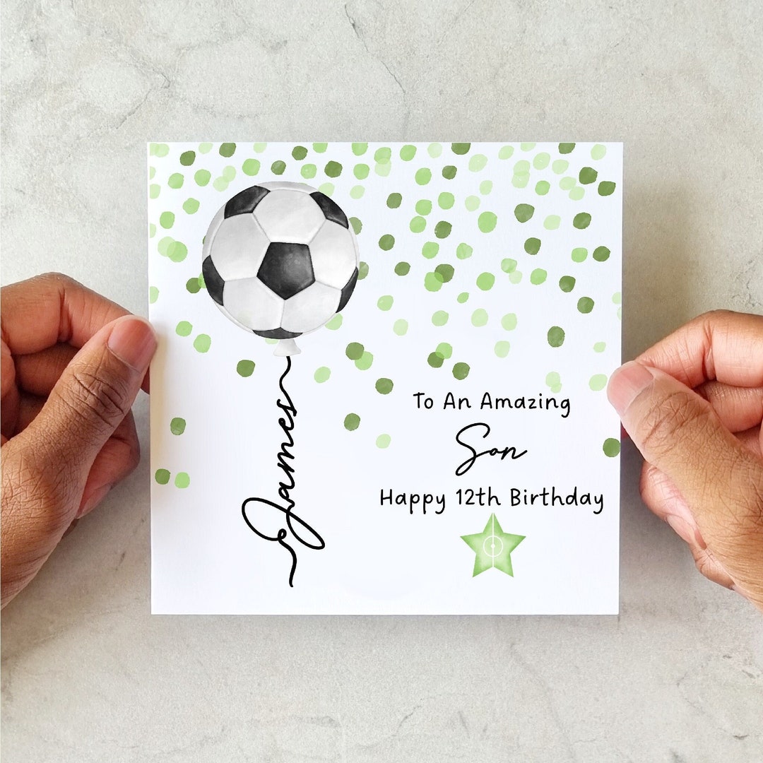 Personalised Football Son Birthday Card - Football Birthday Card for ...