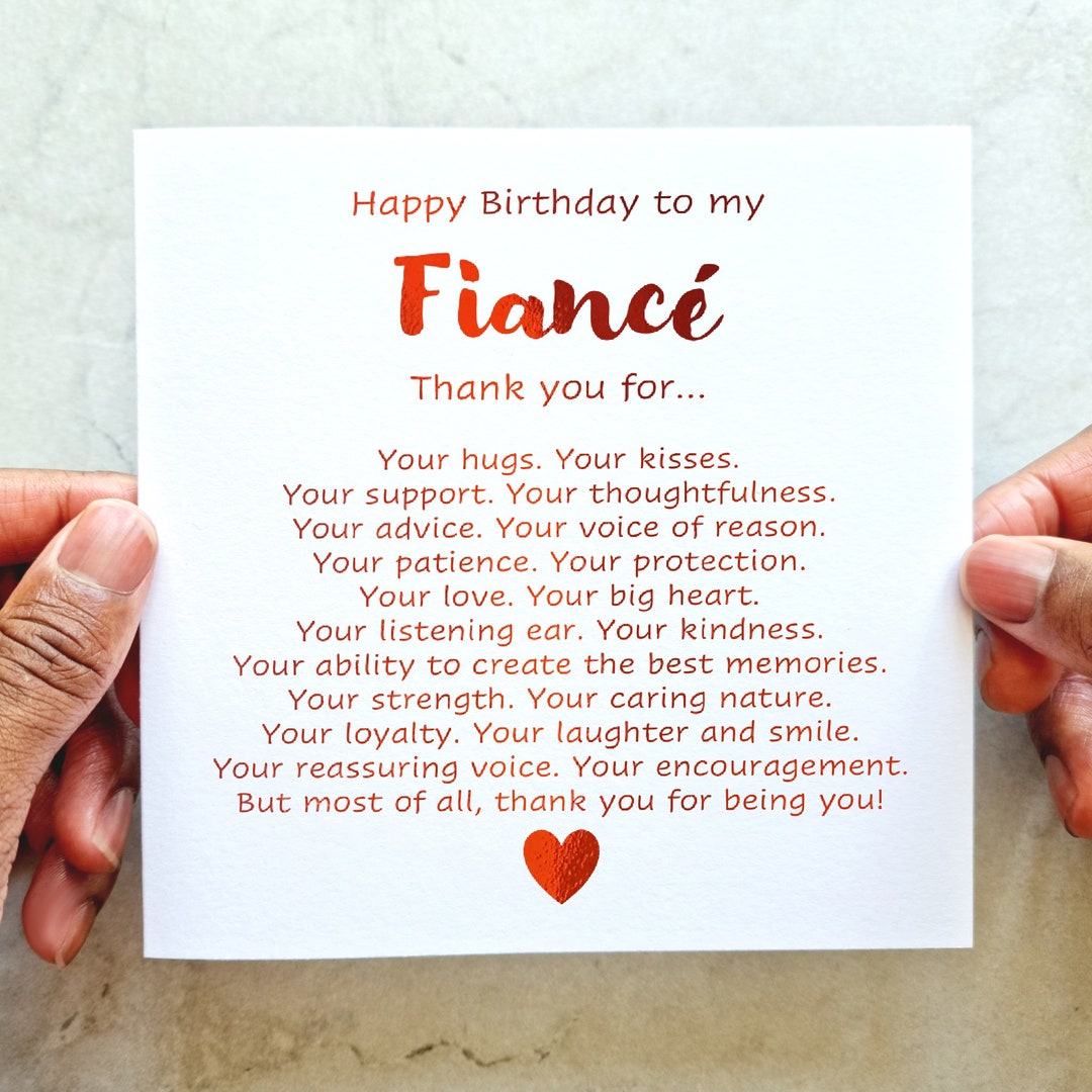 Fiancé Birthday Card - Birthday Card for Fiancé - Future Husband Card ...