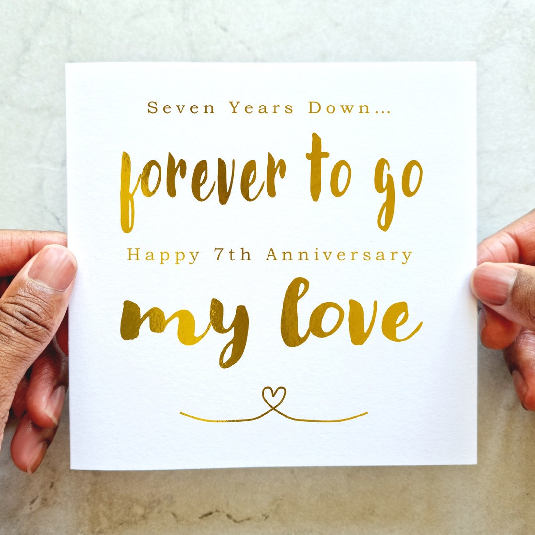 Happy 7th Anniversary Card - Seven Years Down Anniversary Card - 7th ...