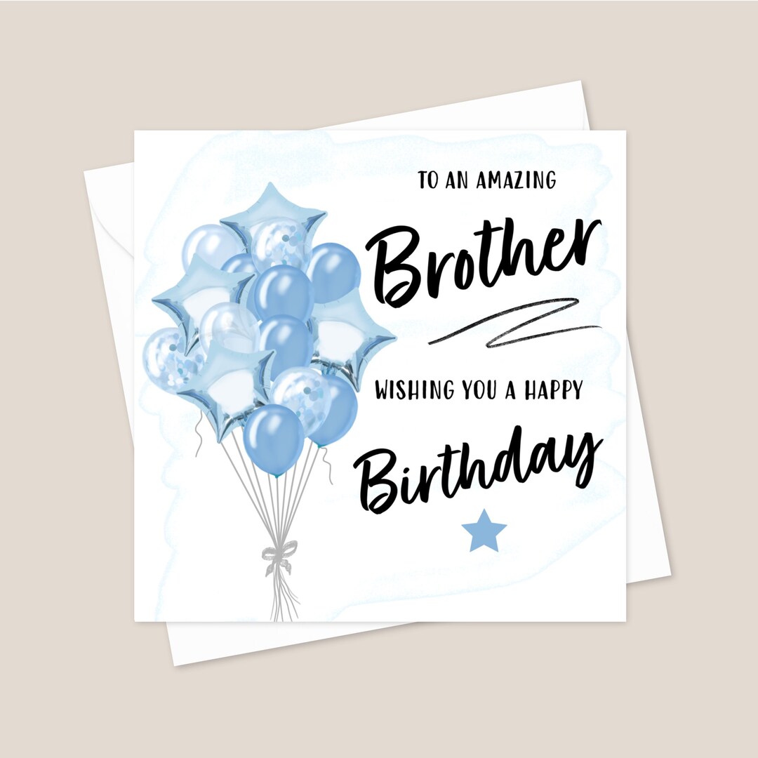 Brother Birthday Card Birthday Card for Brother Birthday Card Brother ...