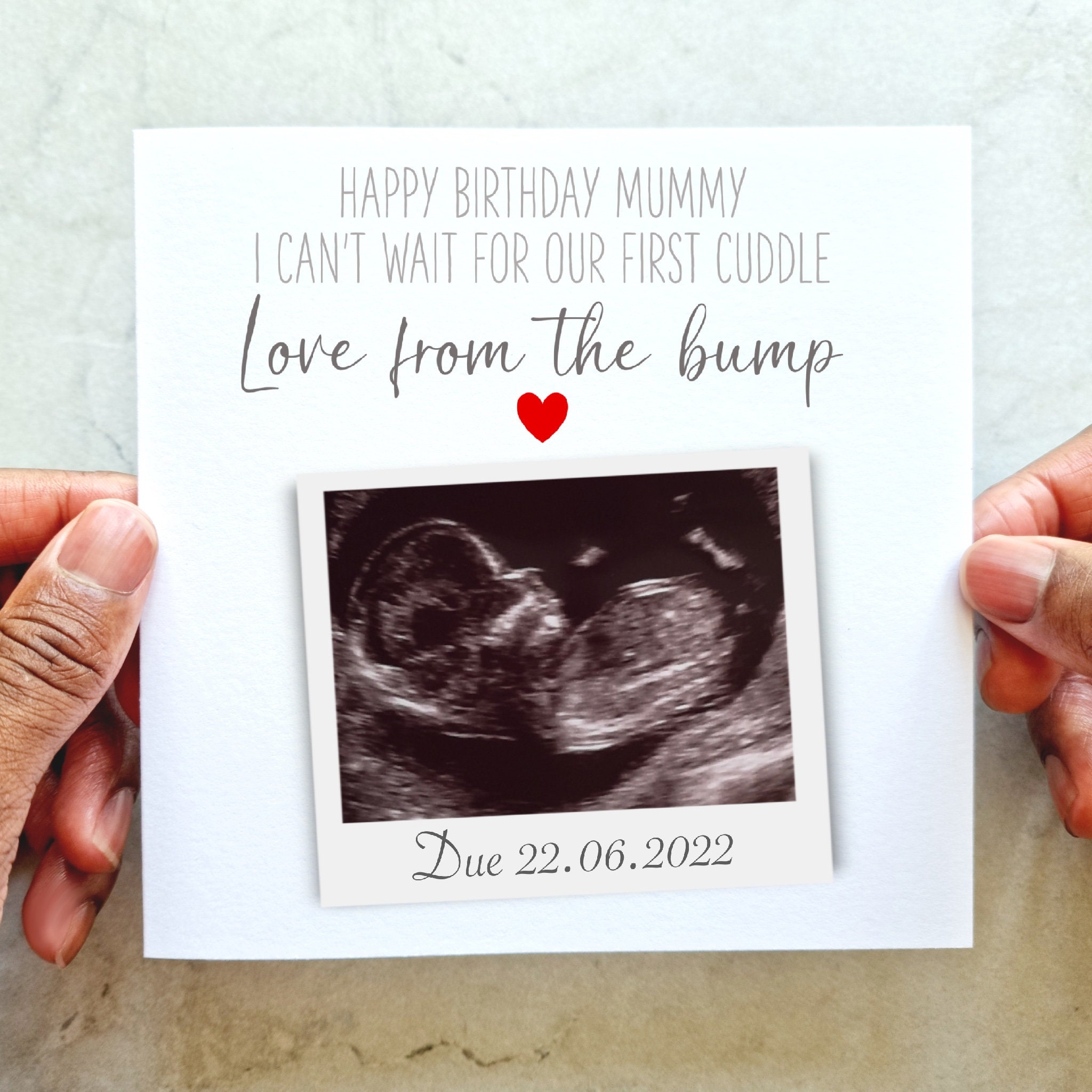 Baby Scan From the Bump Mummy Birthday Card - Mummy to Be Birthday Card ...