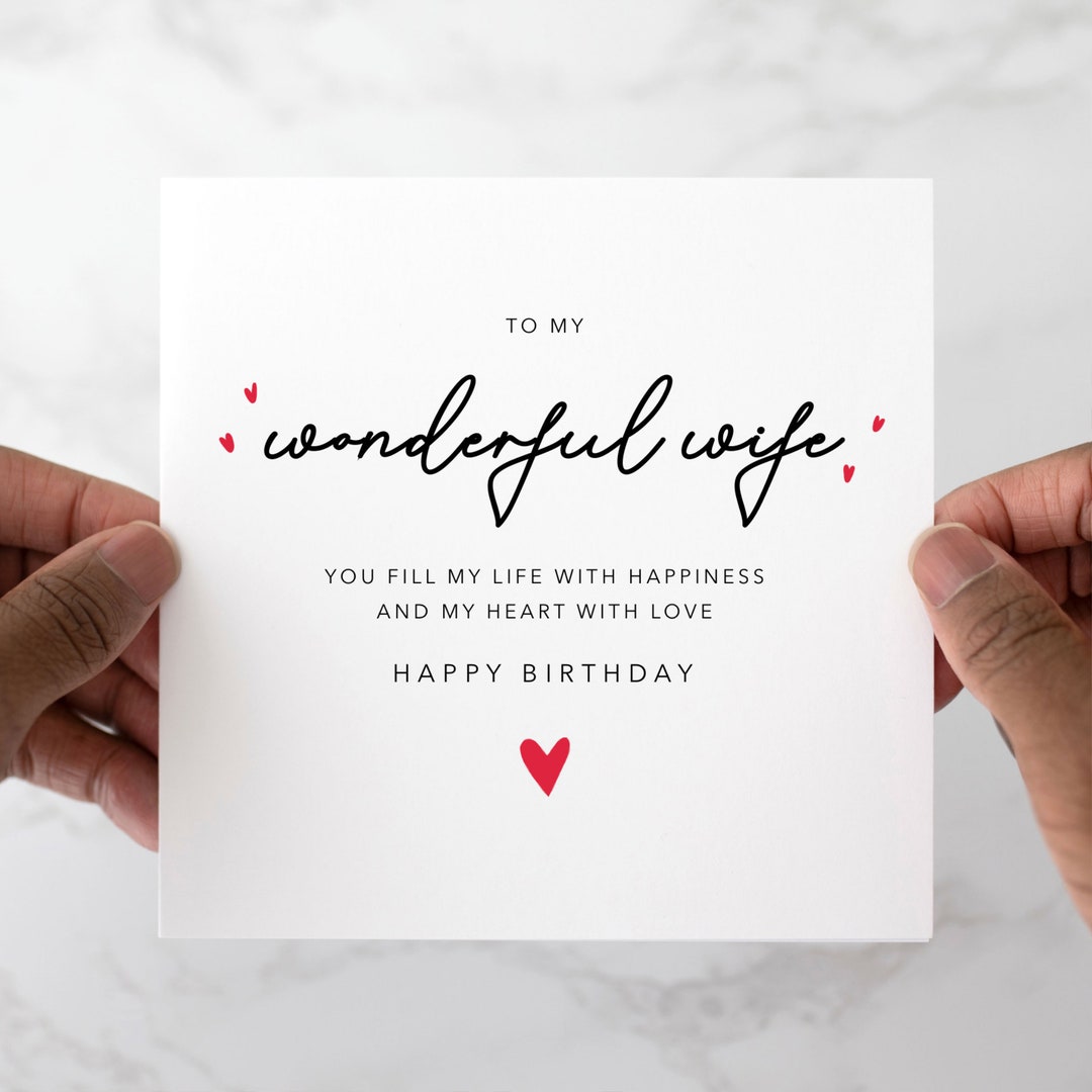 Special Poem Wife Birthday Card - Birthday Card for Wife - Special Wife ...