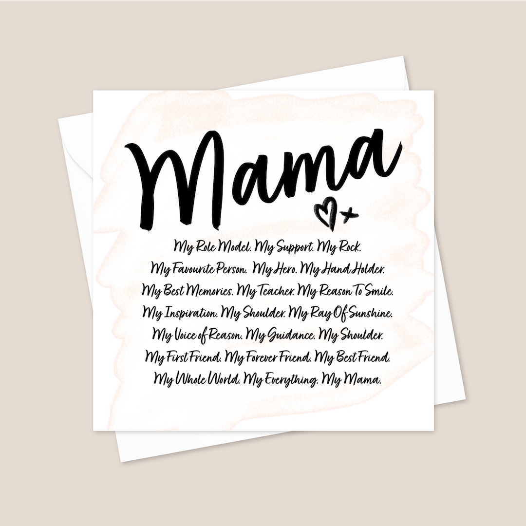 Mama Birthday Card - Birthday Card for Mama - Birthday Card Mama ...