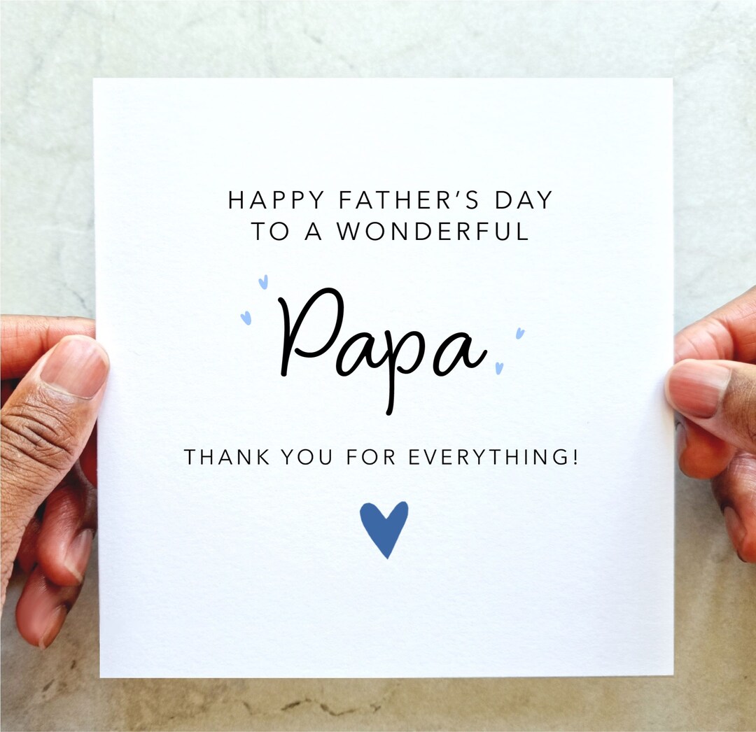 Fathers Day Card Papa - Father’s Day Card for Papa - Appreciation Card ...