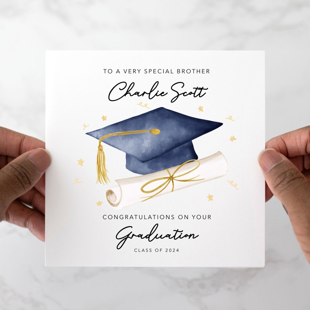 Personalised Brother Graduation Card - Graduated Card for Brother ...