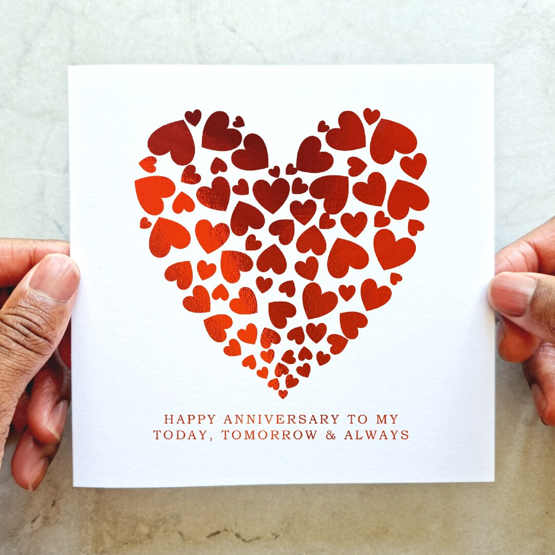 Heart Romantic Anniversary Card - Girlfriend Anniversary Card ...