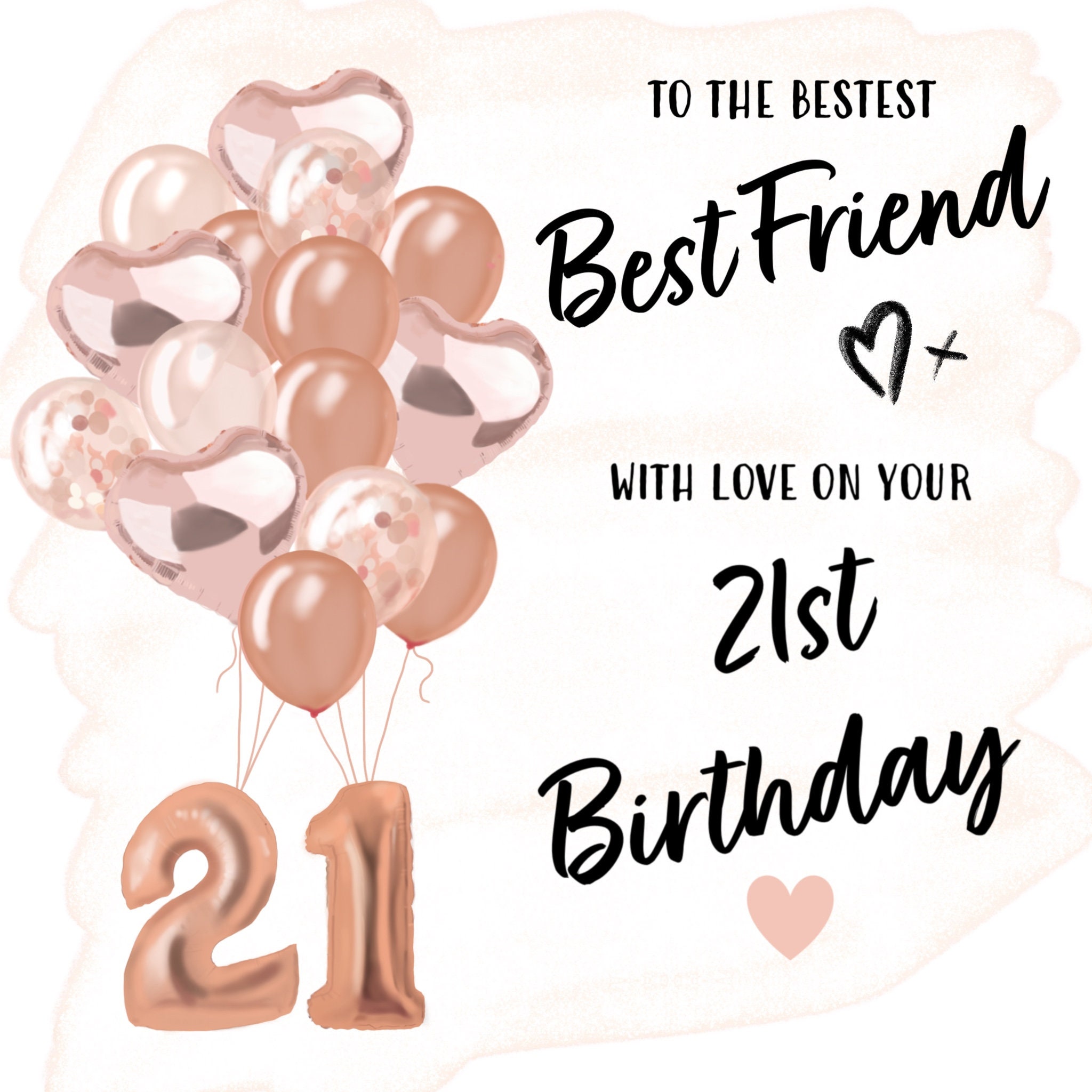 Bestie 21st Birthday Card - 21st Birthday Card for Best Friend - Special 21st Birthday Card ...