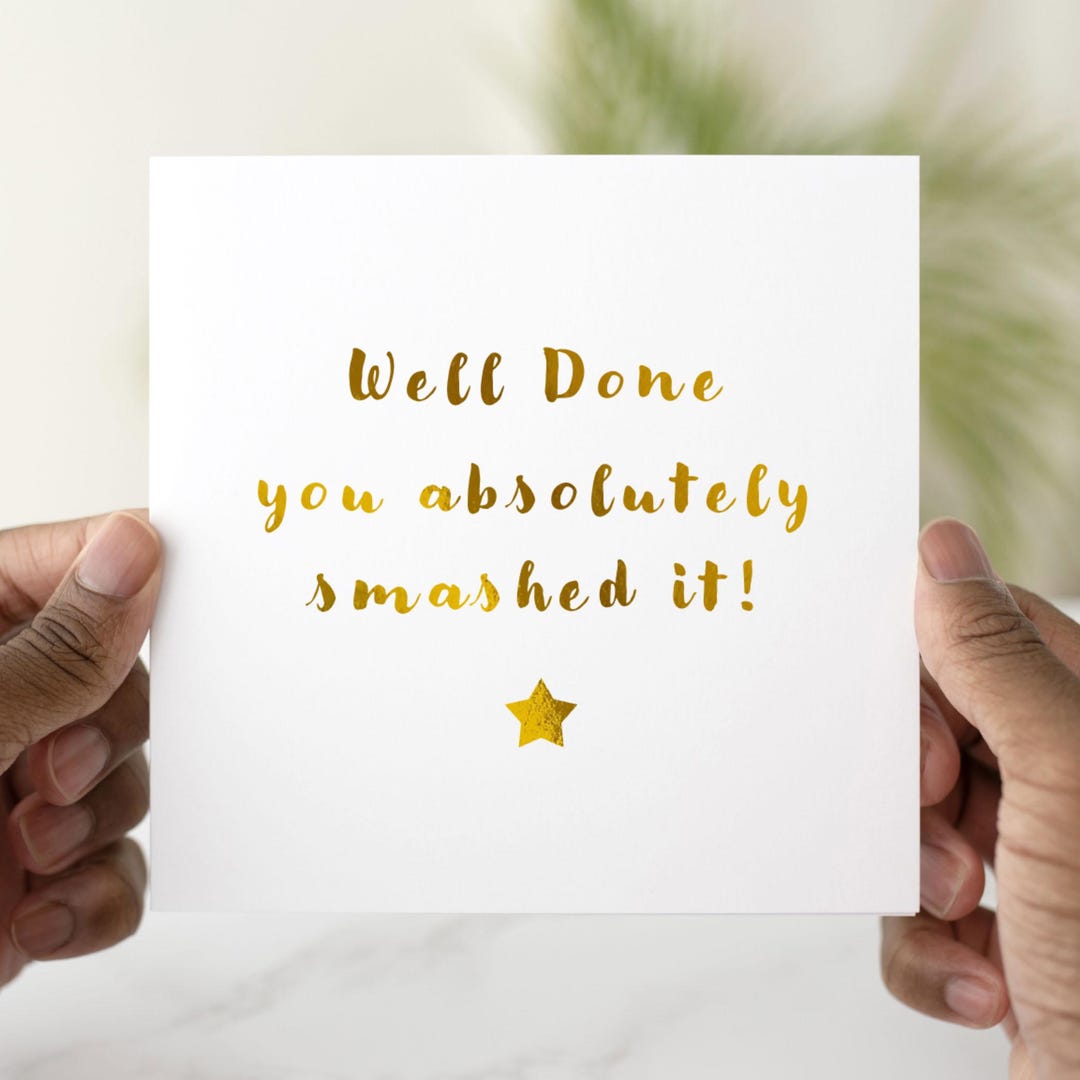 Well Done You Absolutely Smashed It Card - Congratulations Greeting ...