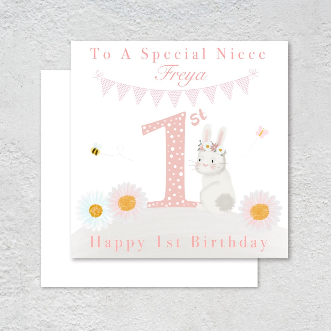 Personalised Niece First Birthday Card - Niece 1st Birthday Card - 1st ...