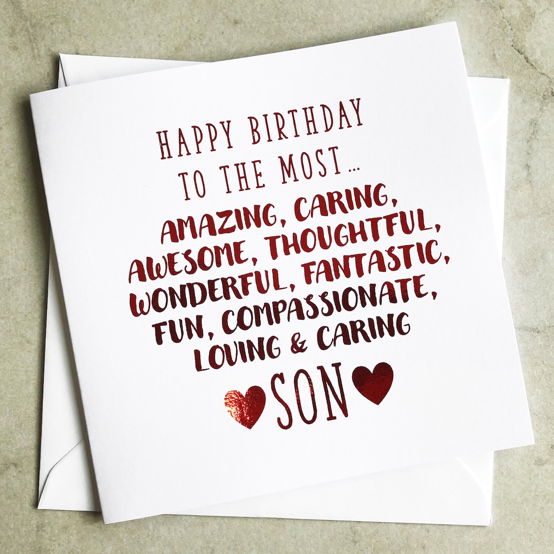 Son Birthday Card Birthday Son Card Birthday Card for Son - Etsy