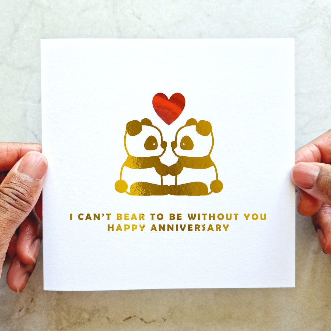 Panda Bear Pun Anniversary Card - Funny Wedding Anniversary Card for ...