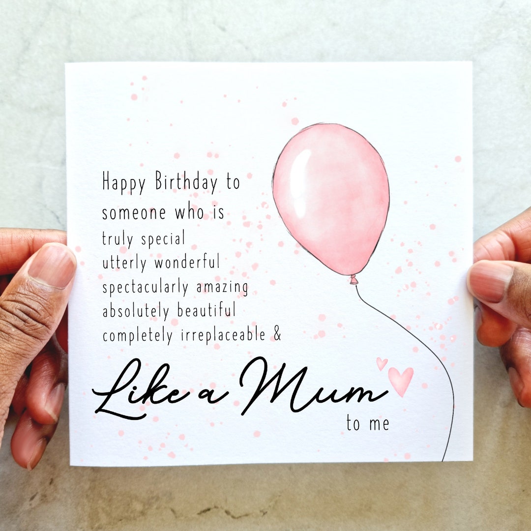 Like A Mum Birthday Card - Birthday Card for Mother Figure - Special ...