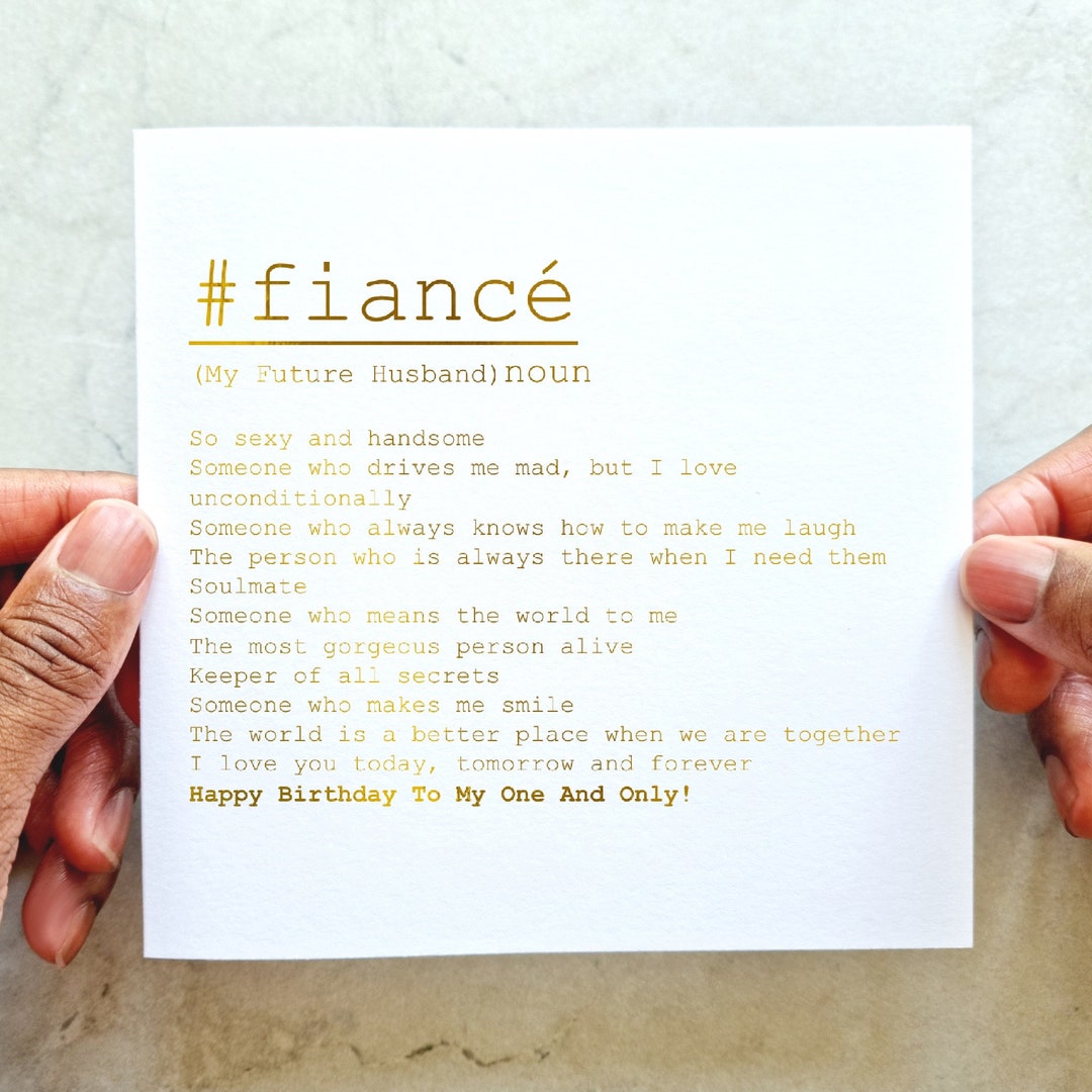 Definition Fiancé Birthday Card - Future Husband Card - Birthday Card ...