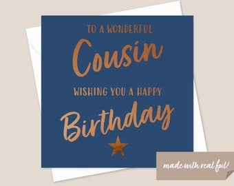 Cousin Birthday Card, Happy Birthday Card, Customised Birthday, Custom ...