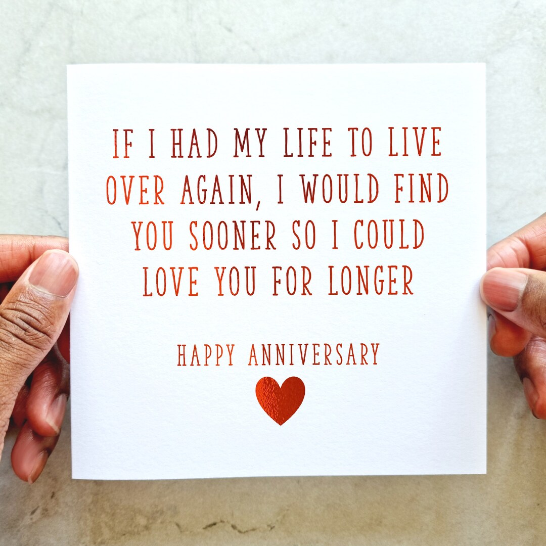 Poem Anniversary Card - Girlfriend Anniversary Card - Boyfriend ...