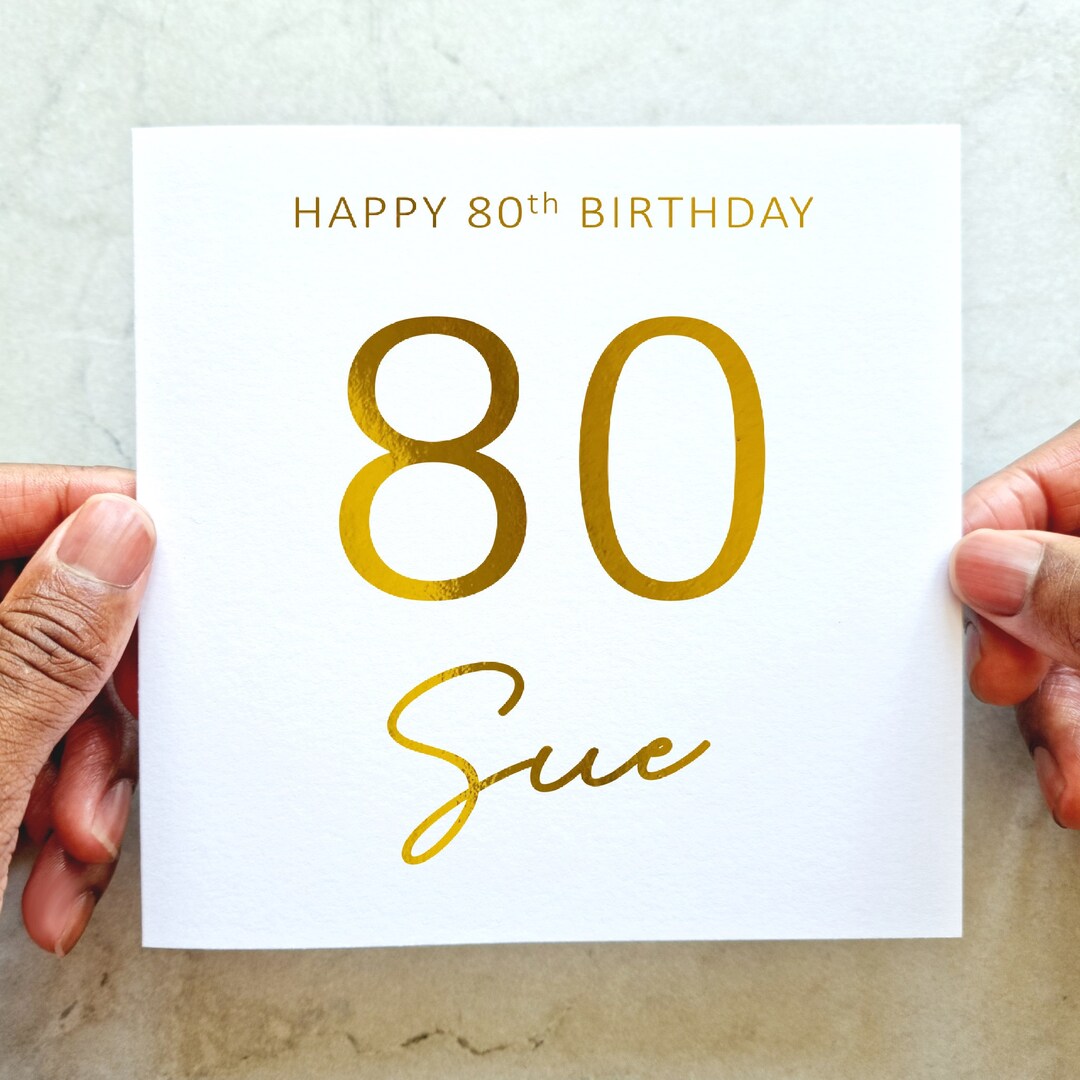 Personalised 80th Birthday Card - 80th Custom Card - Age Birthday Card ...