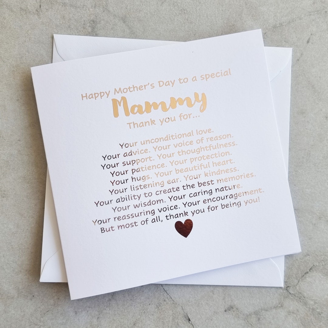 Mammy Grateful Mothers Day Card Mammy Card Card for Mammy - Etsy