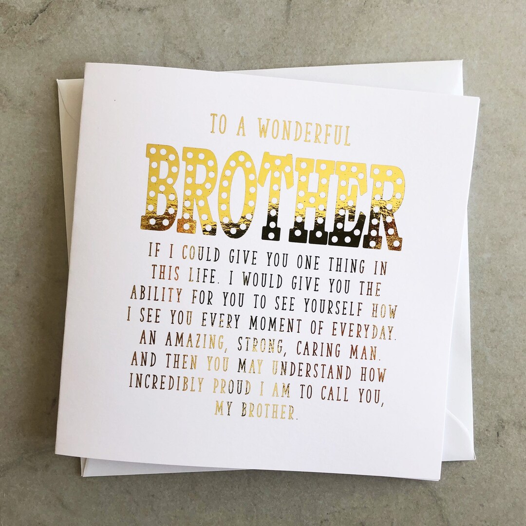 Brother Birthday Card - Birthday Card for Special Brother - Birthday ...