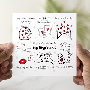 My Boyfriend Christmas Card - Merry Christmas Boyfriend Card - Romantic ...