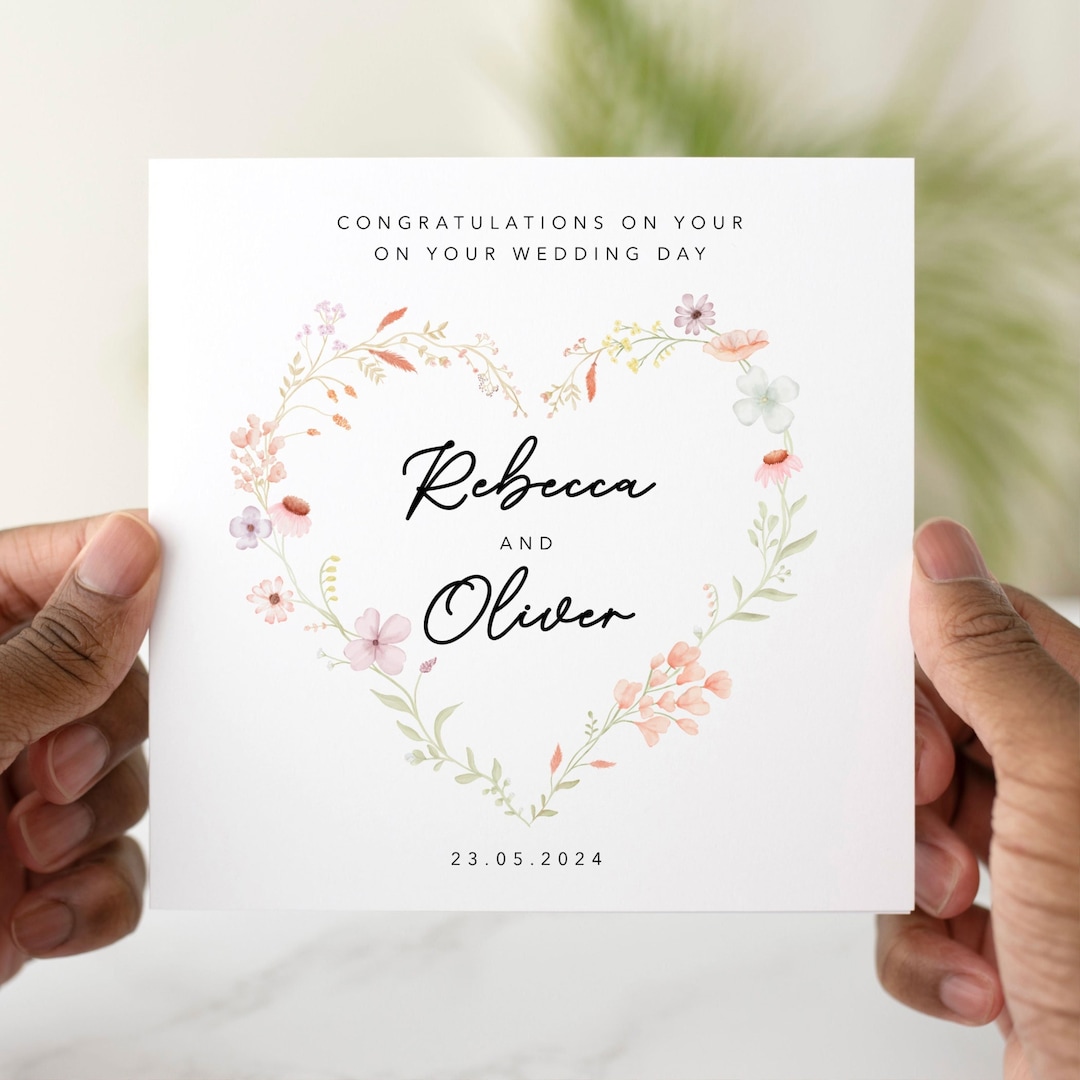 Congratulations on Your Wedding Card, Personalised Wedding Day Card ...