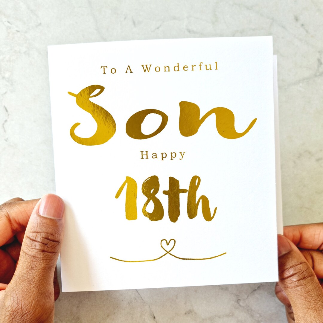 Son 18th Birthday Card - 18th Son Birthday Card - Birthday Card for Son ...