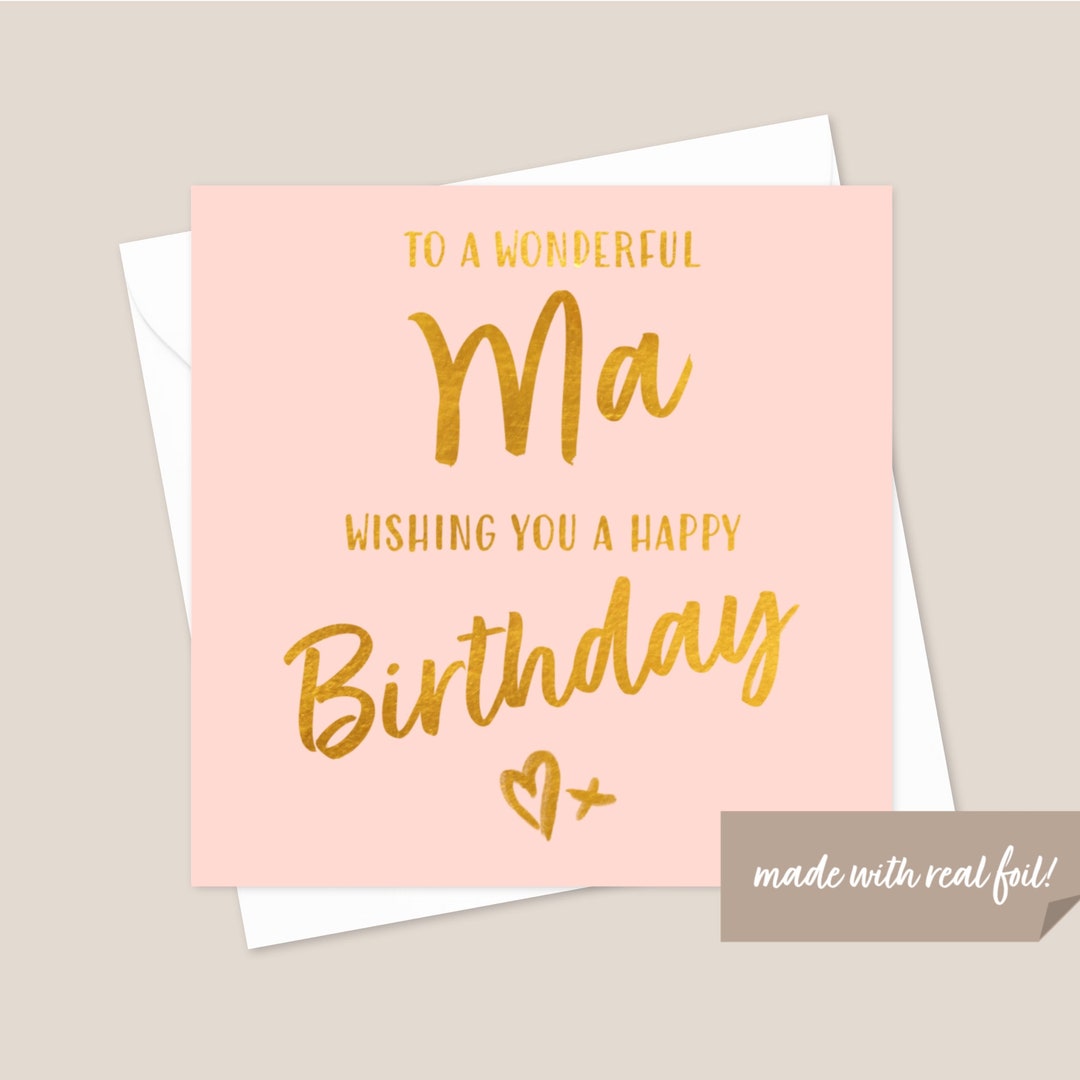 Ma Birthday Card - Ma Card - Card for Ma - Card for Her - Birthday Card ...