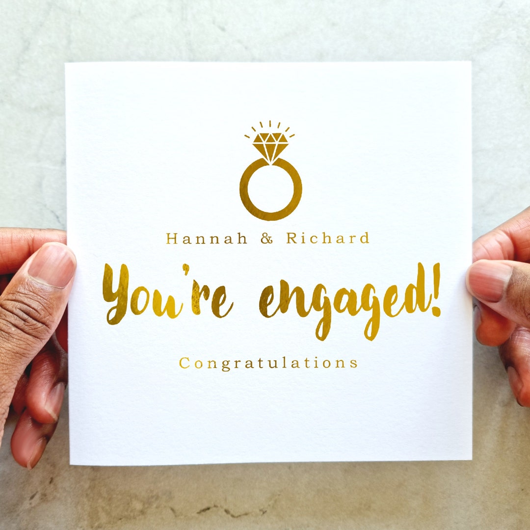 Personalised Engaged Card, Custom Congratulations Card, "you're Engaged ...