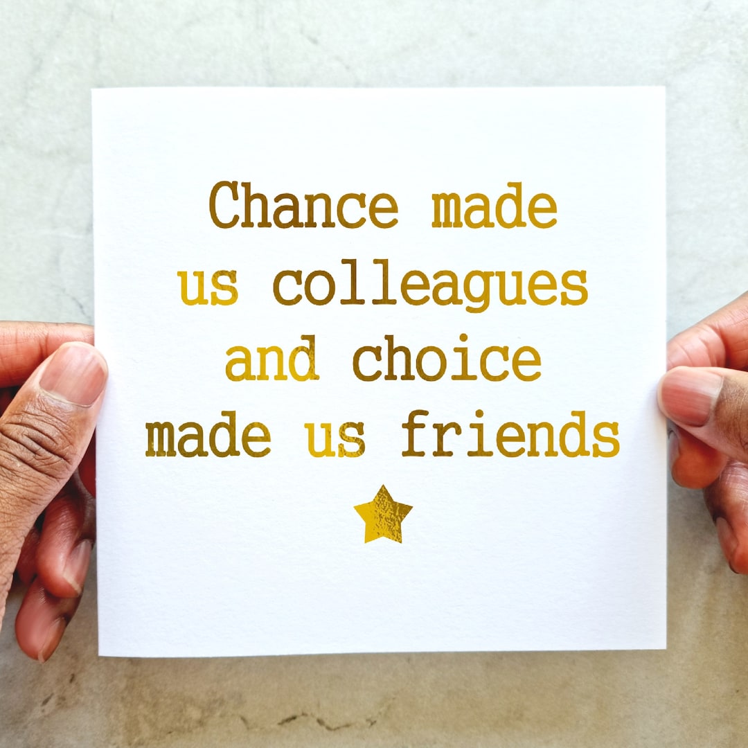 Choice Made Us Friends New Job Card - Good Luck New Job Card ...