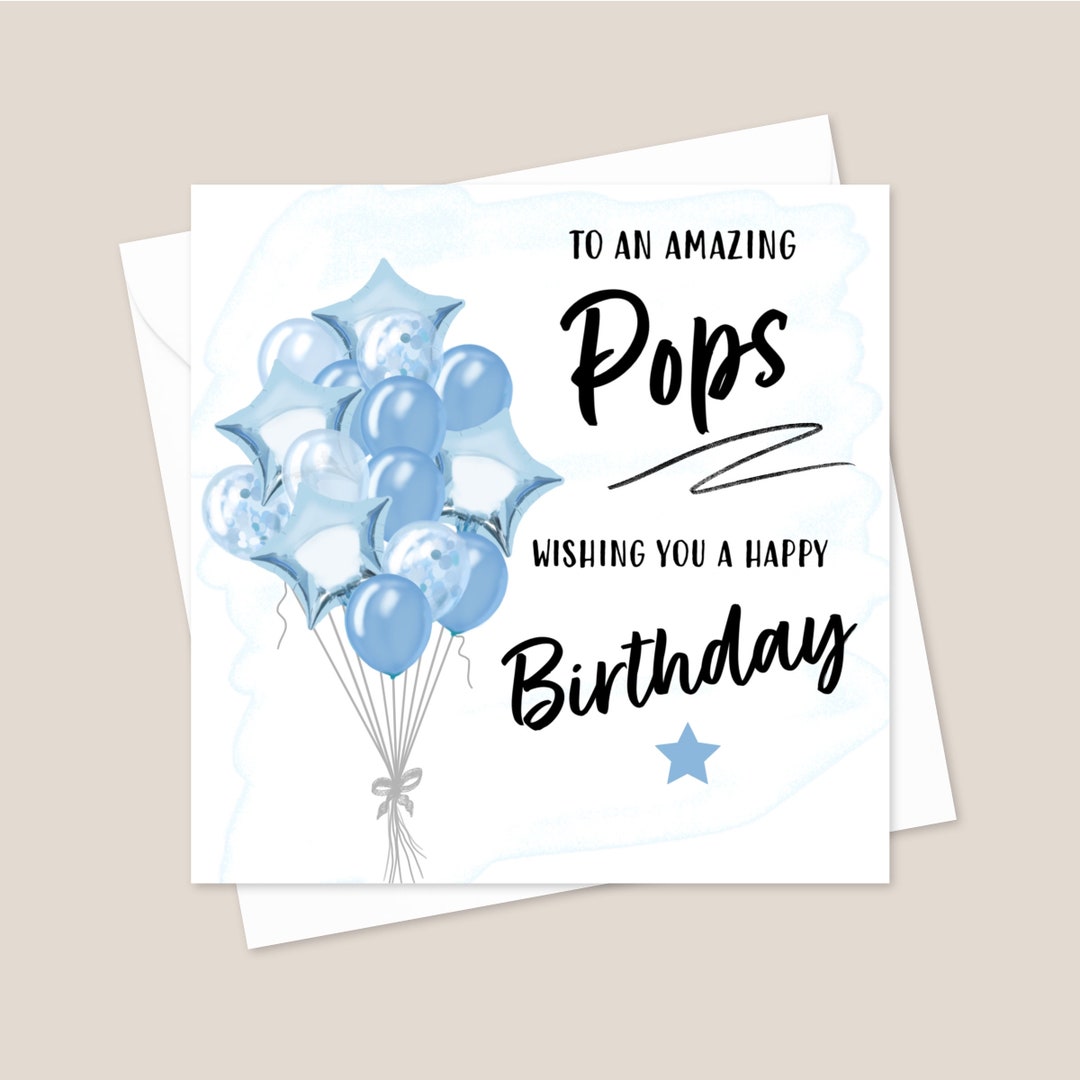 Pops Birthday Card - Birthday Card for Pops - Birthday Card Pops ...