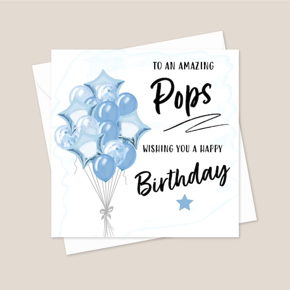 Pops Birthday Card Birthday Card for Pops Birthday Card - Etsy