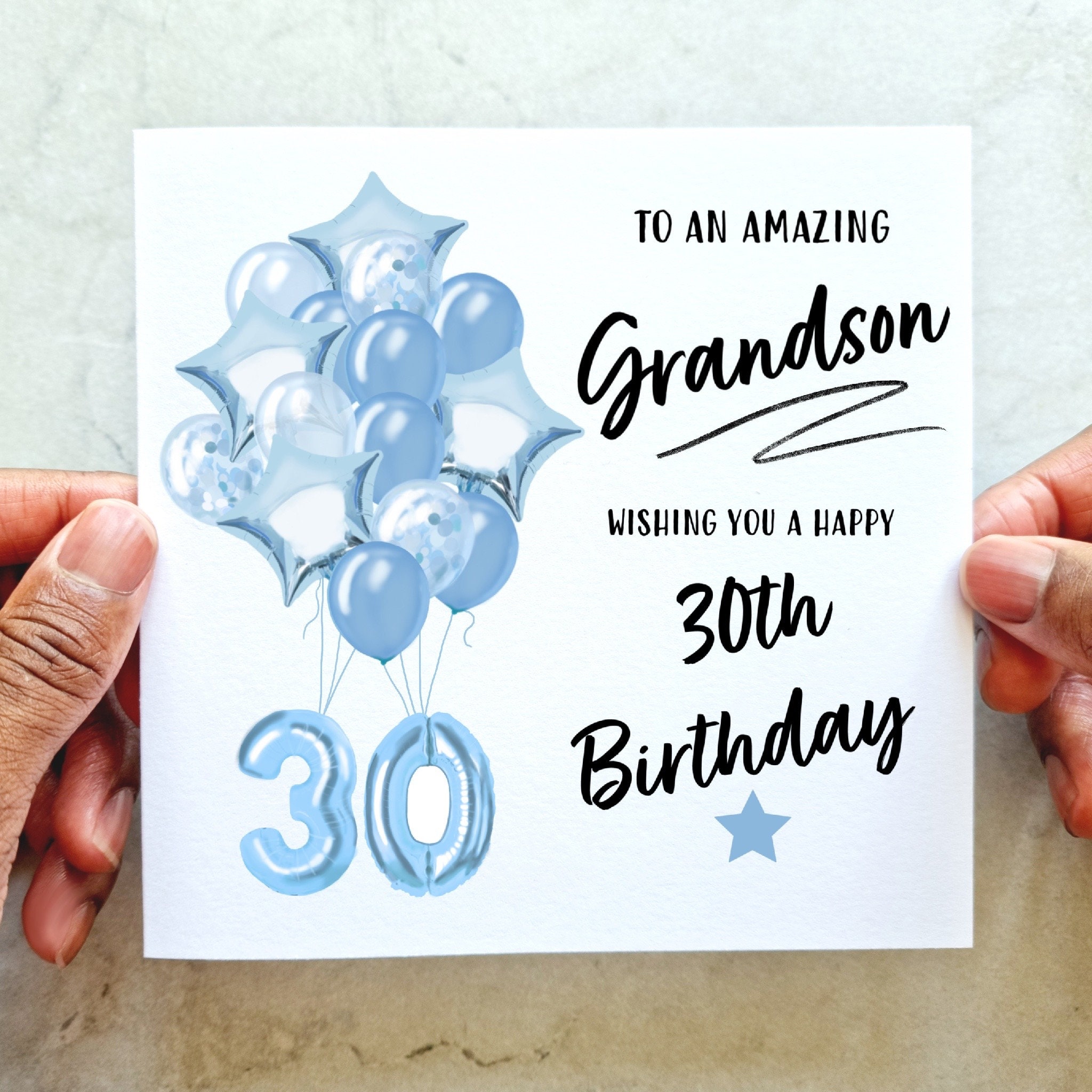 30th Grandson Birthday Card - Birthday Card for Grandson - 30th ...