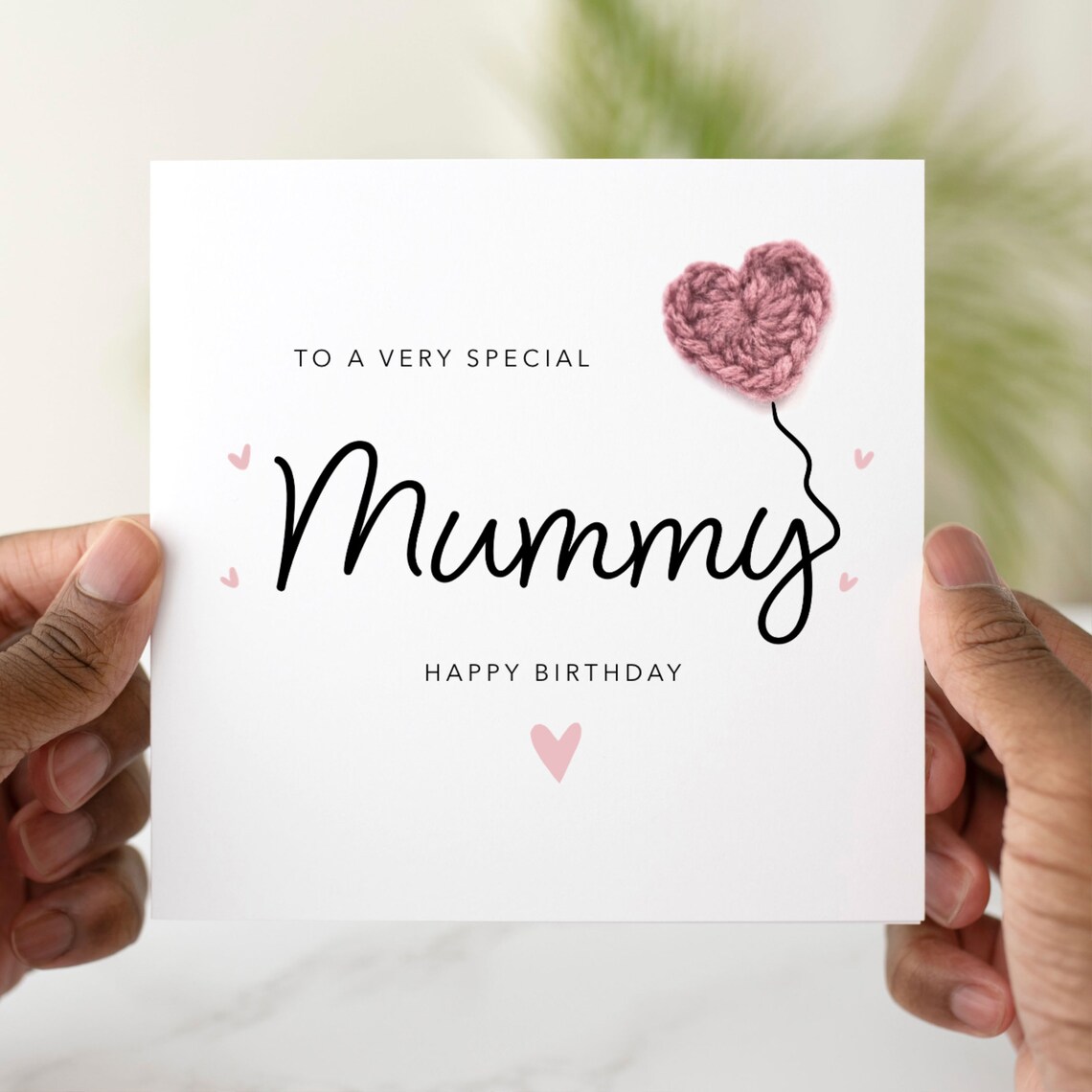 Crochet Mummy Birthday Card - Handmade Crochet Heart - Birthday Card ...