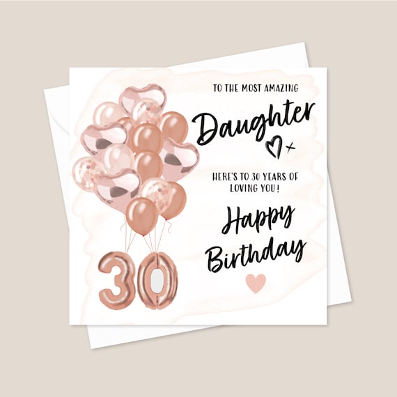 Daughter 30th Birthday Card 30th Birthday Card for Daughter - Etsy