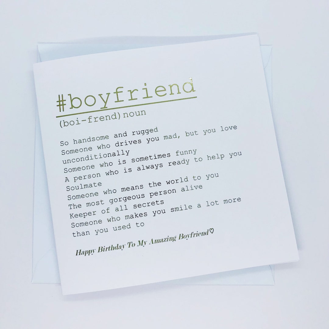 Boyfriend Birthday Card Boyfriend Card Birthday Card for - Etsy