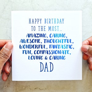 Verse Dad Birthday Card - Birthday Card for Dad - Birthday Card for Him ...