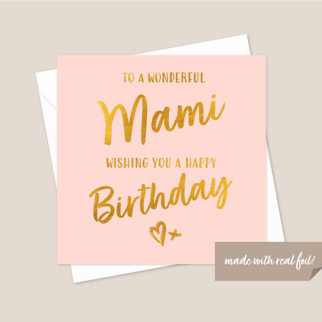 Mami Birthday Gold Foil Card - Mami Card - Card for Welsh Mum - Card ...