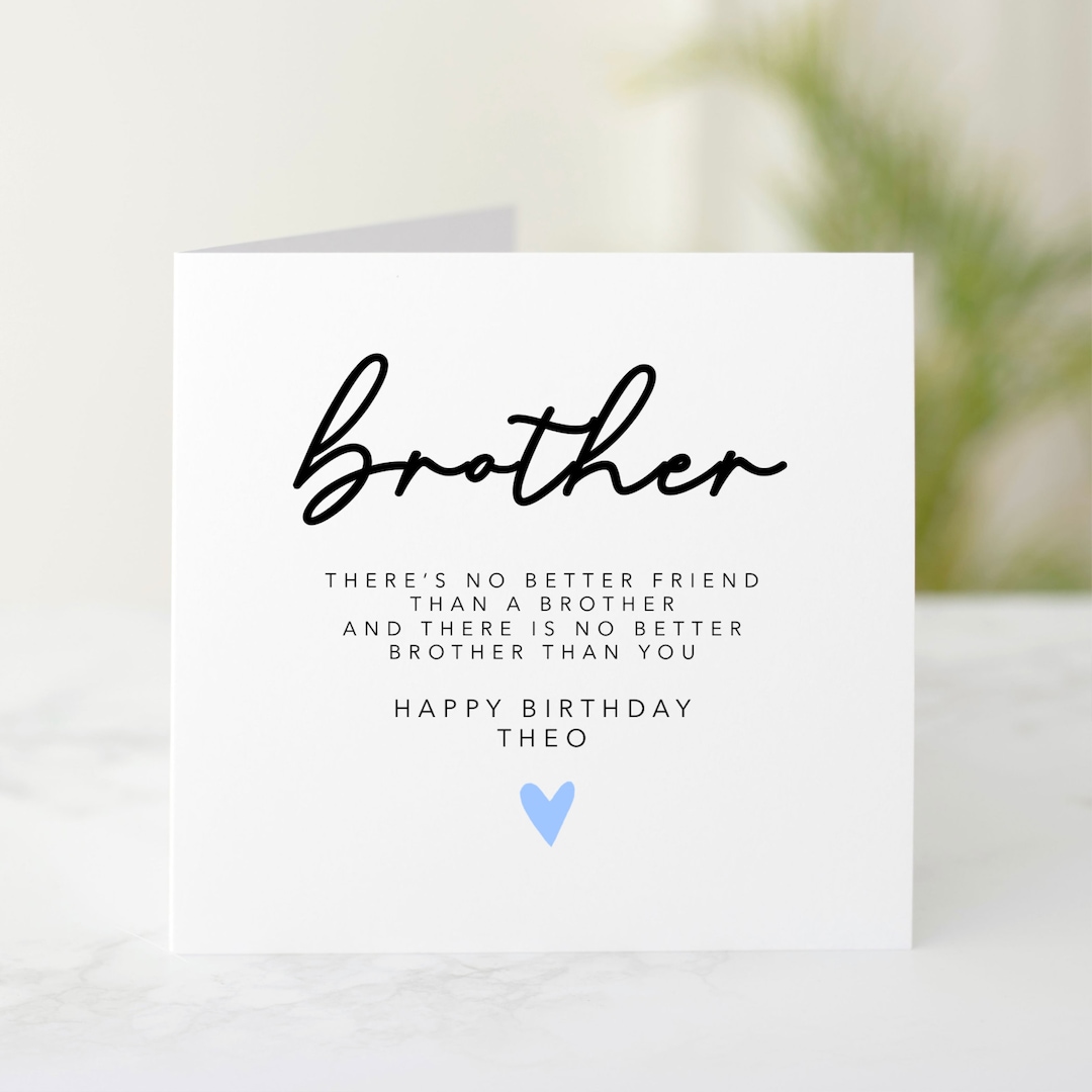 Personalised Brother Birthday Card - Birthday Card for Brother ...