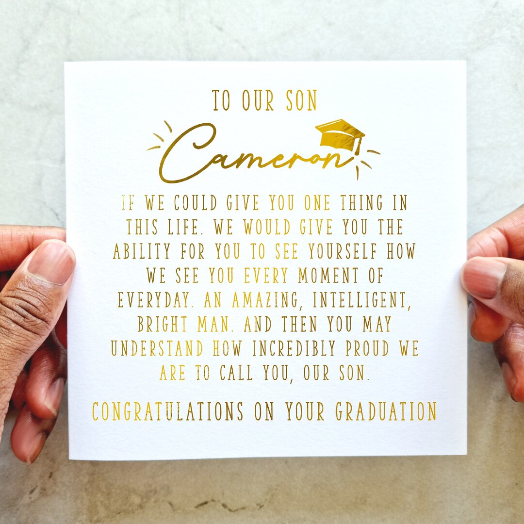 Personalised Graduation Card for Son - Son Congratulations Card - Son ...