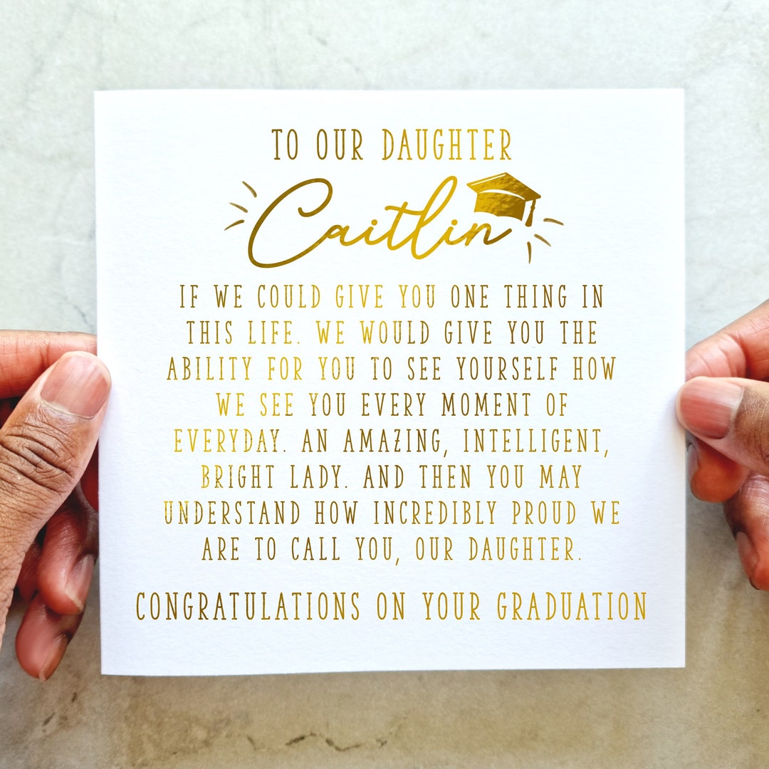 Personalised Daughter Graduation Card Custom Congratulations - Etsy